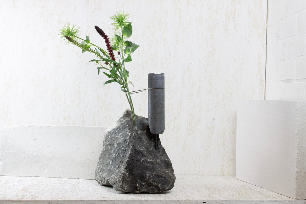Blue Stone Flower Vessel by Studio DO for sale at Pamono
