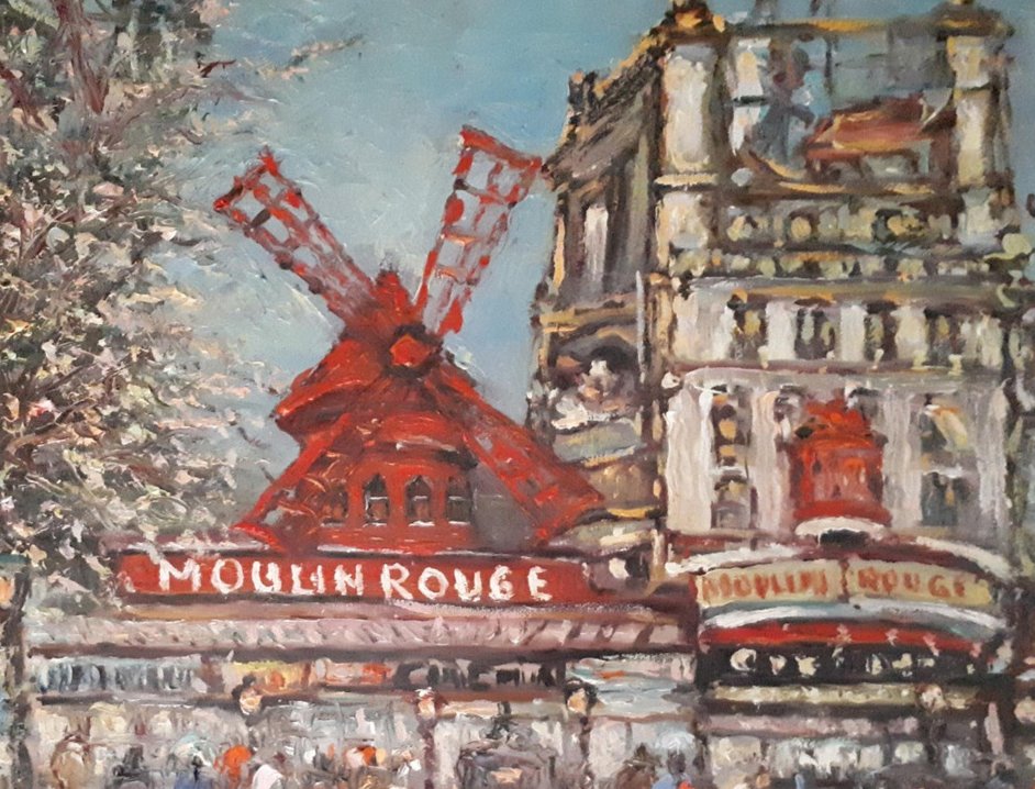 Spanish School Artist, Moulin Rouge, 20th Century, Painting for sale at ...