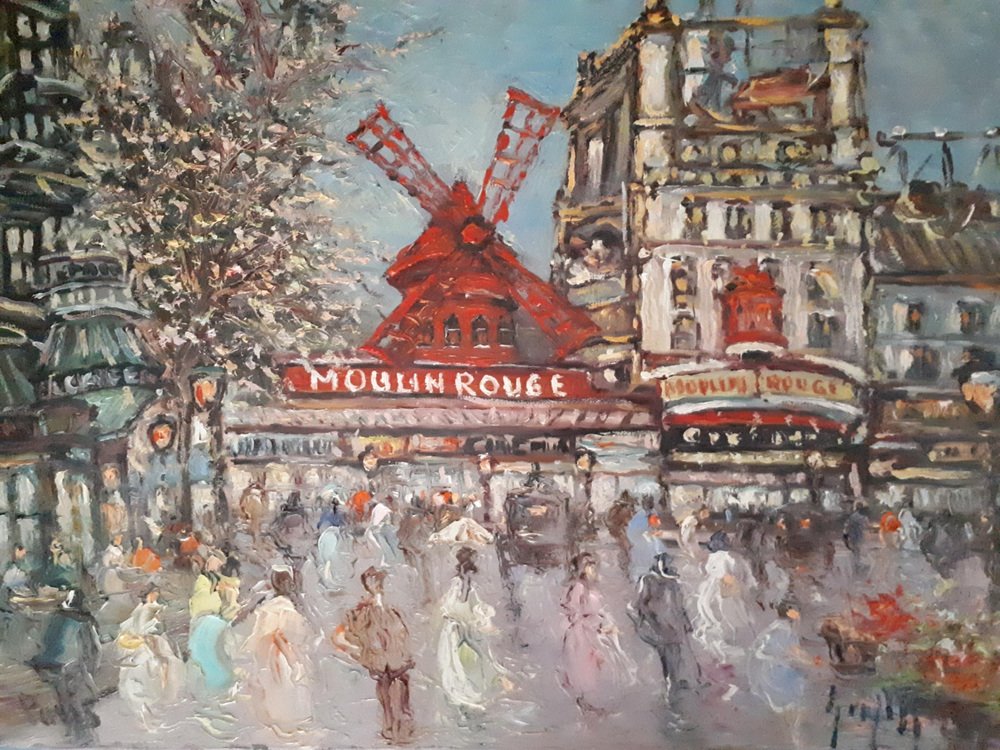 Spanish School Artist, Moulin Rouge, 20th Century, Painting for sale at ...