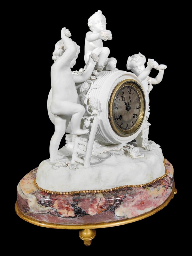 Porcelain Clock from Le Roy and Fills in Paris, 1830s for sale at Pamono