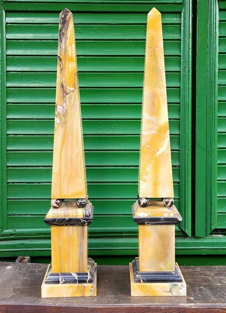 Italian Yellow Marble Obelisks, Early 20th Century, Set of 2 for sale ...