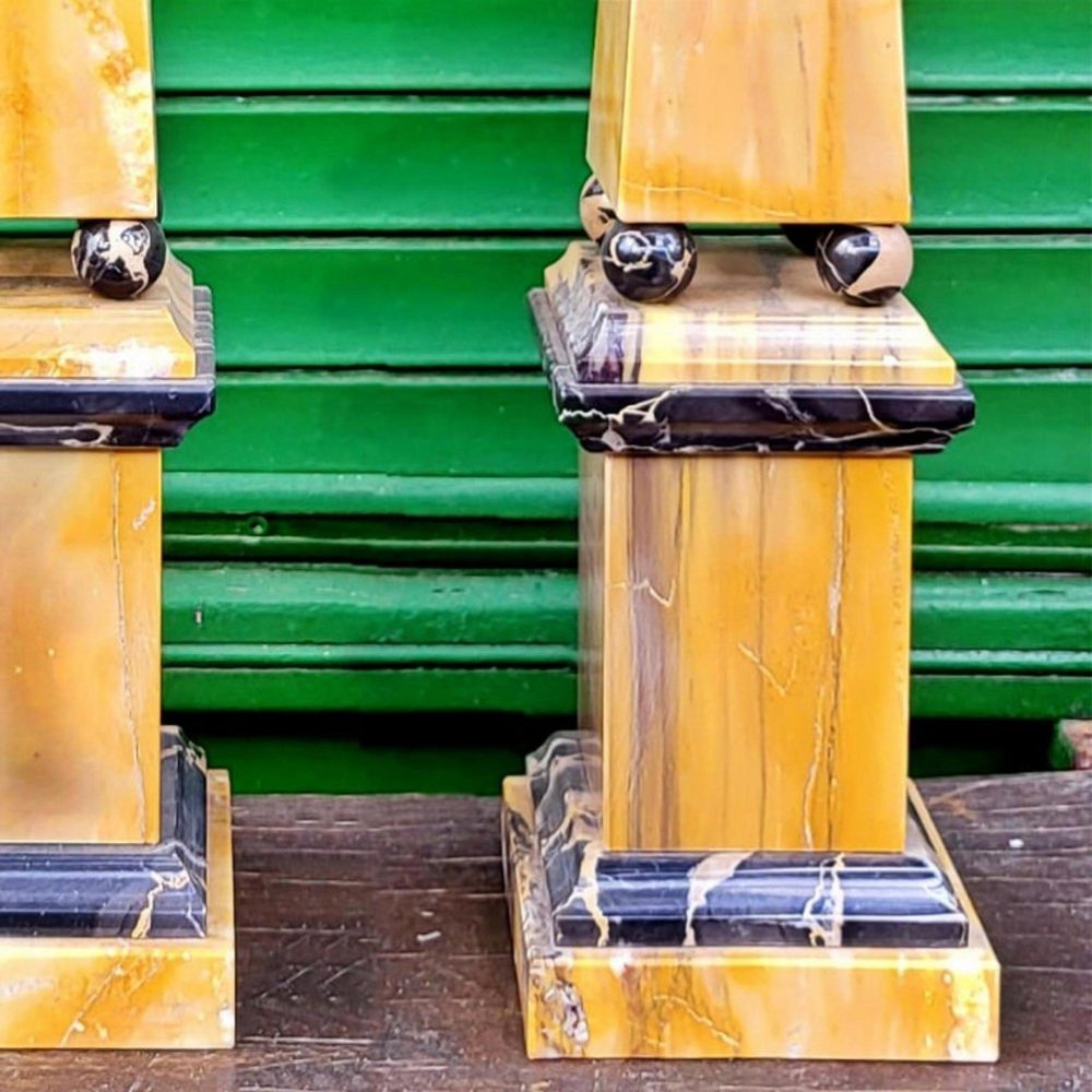 Italian Yellow Marble Obelisks, Early 20th Century, Set of 2 for sale ...