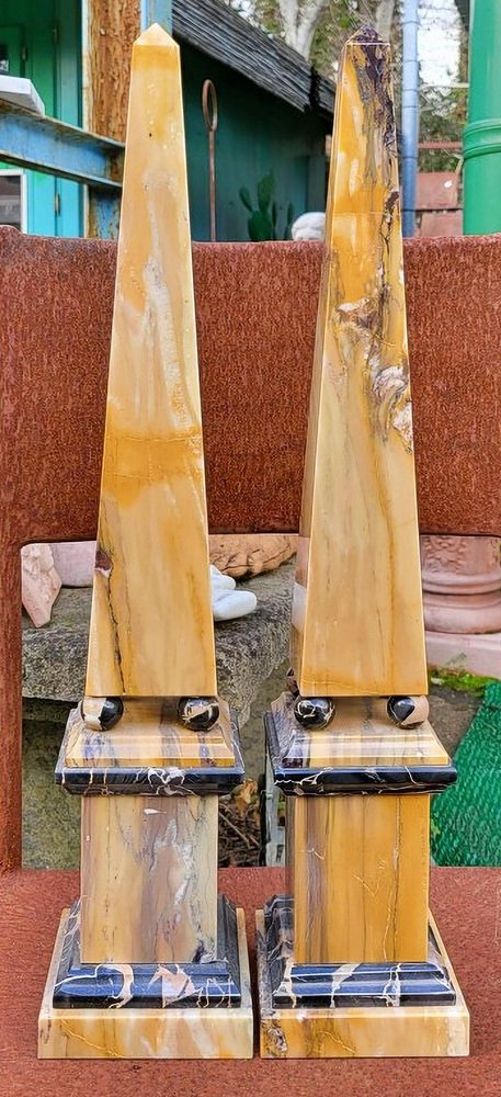 Italian Yellow Marble Obelisks, Early 20th Century, Set of 2 for sale ...