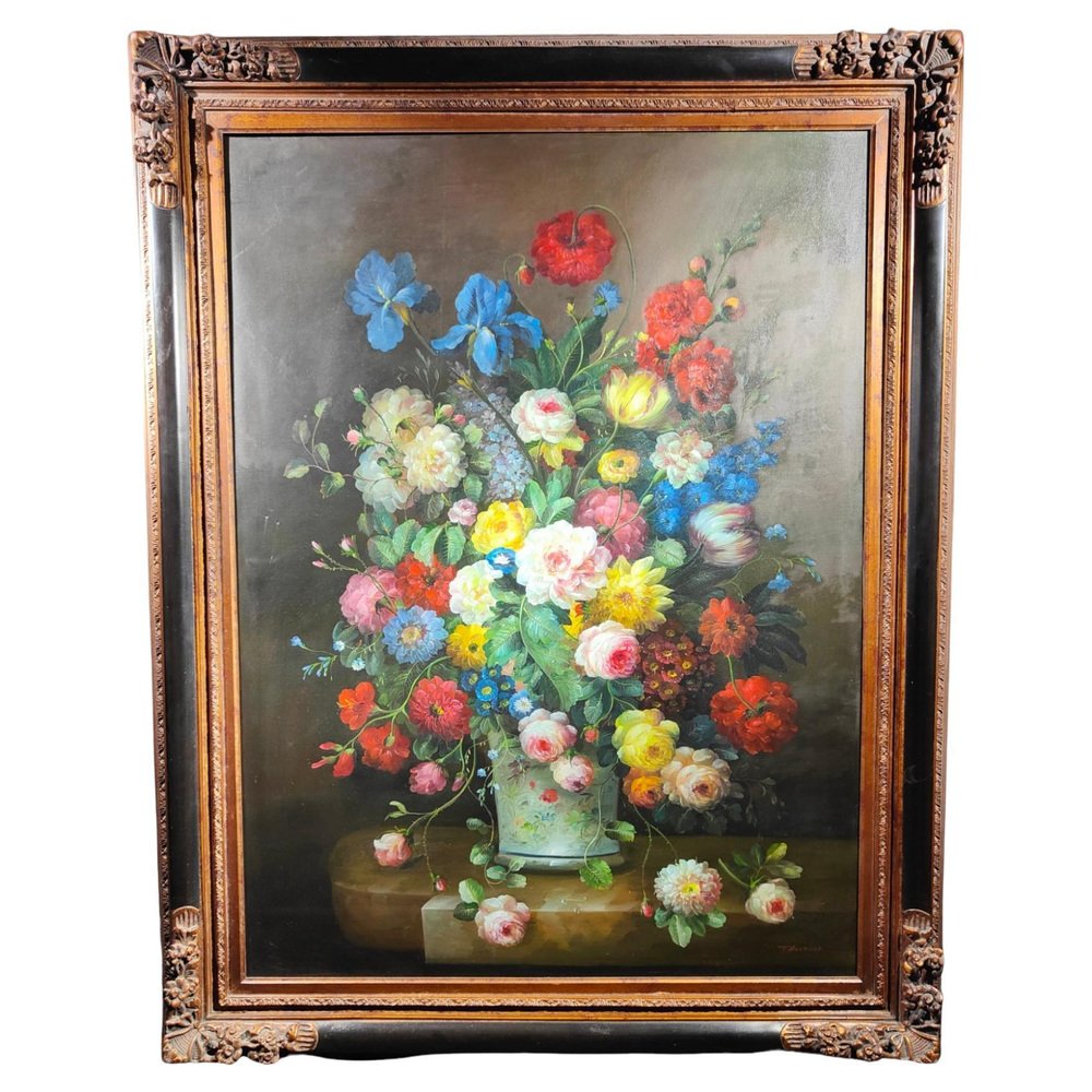 Terence Alexander, Flowers, 1950, Olio su tela, con cornice in vendita ...
