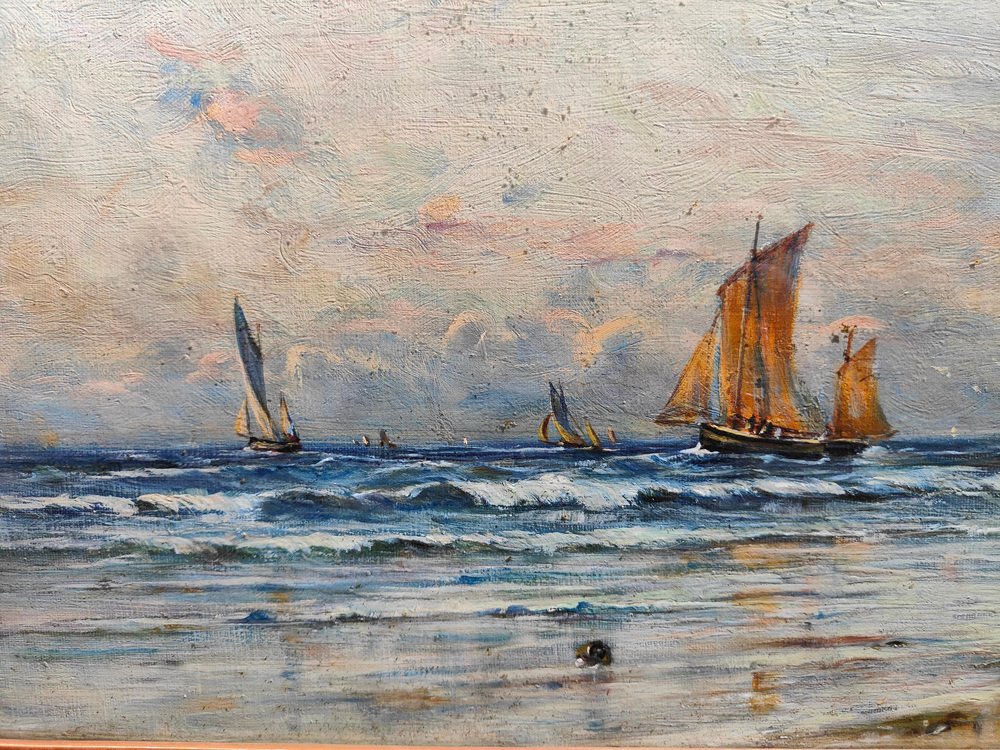 Joseph Henderson, Nautical Scene, 1860, Oil on Canvas for sale at Pamono