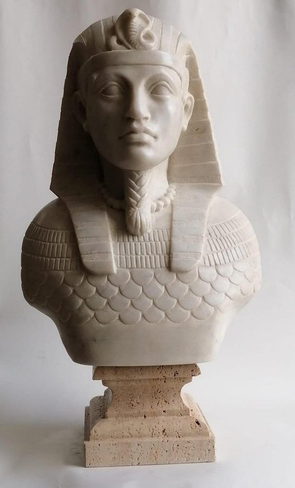 20th Century Italian Sculpture Egyptian Pharaoh Carrara Marble for sale ...
