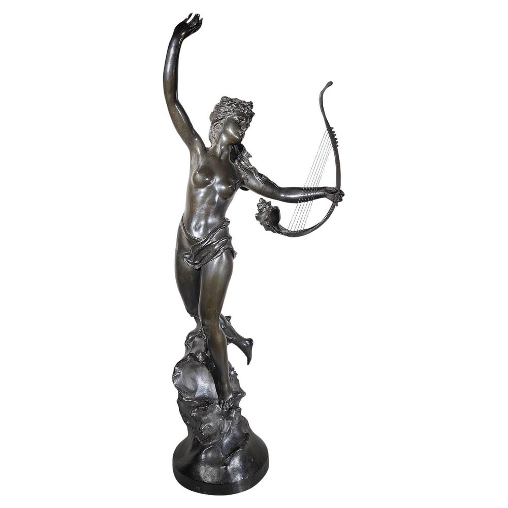 Marcel Debut, Große Tanzende Nymphe mit Muschelharfe, 1880, Bronze bei ...