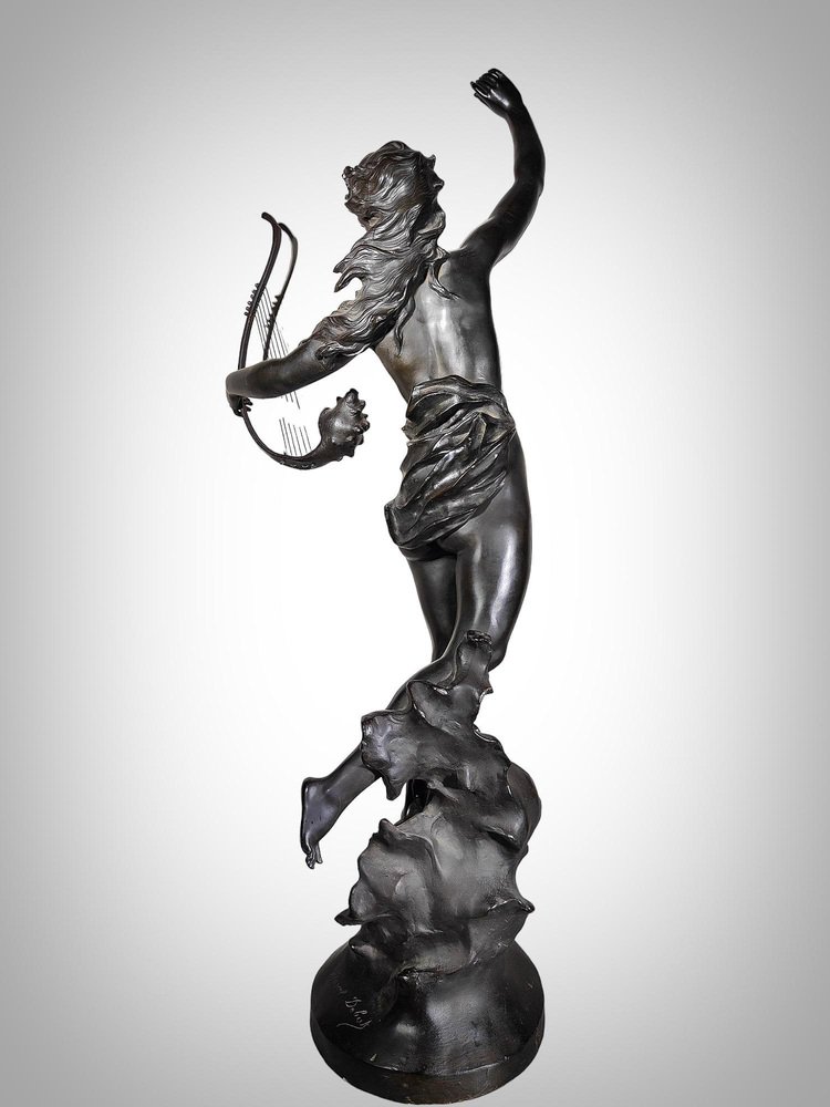 Marcel Debut, Large Dancing Nymph with Shell Harp, 1880, Bronze for ...