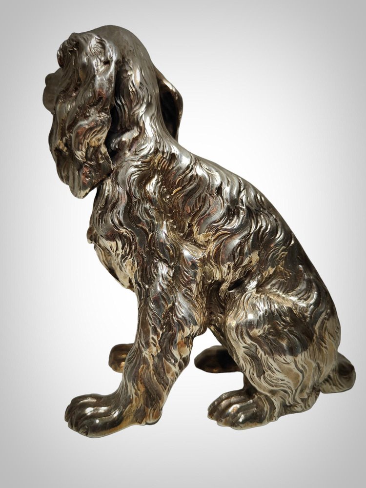 Italian Silver Cocker Spaniel Dogs, 1980s, Set of 2 for sale at Pamono