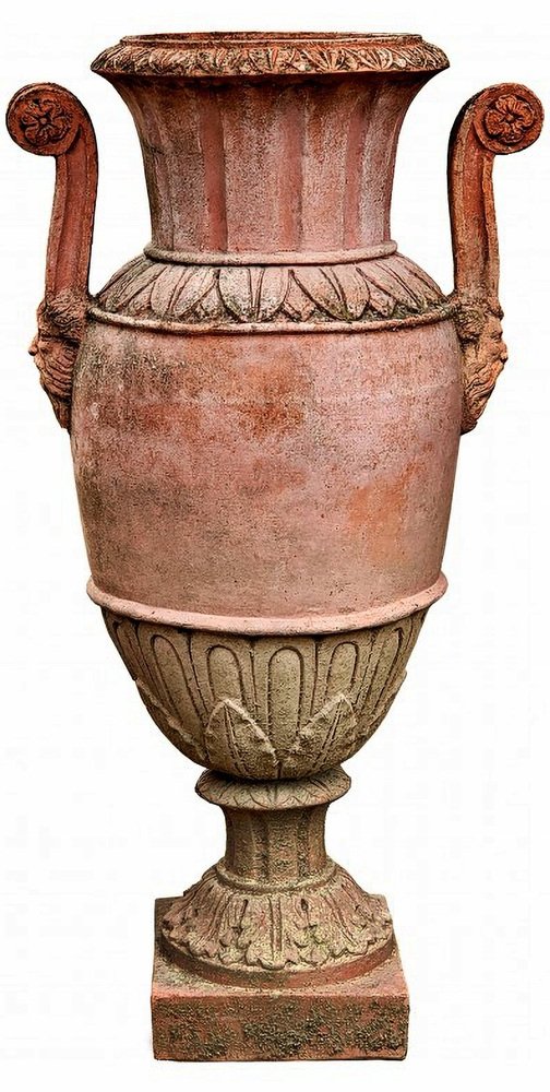 Tuscan Empire Vases with Handles in Terracotta, 20th Centtury, Set of 2 ...