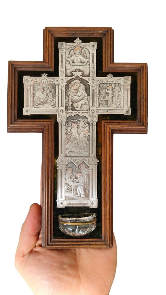 Italian Cross with Blessing Pot, 19th Century for sale at Pamono