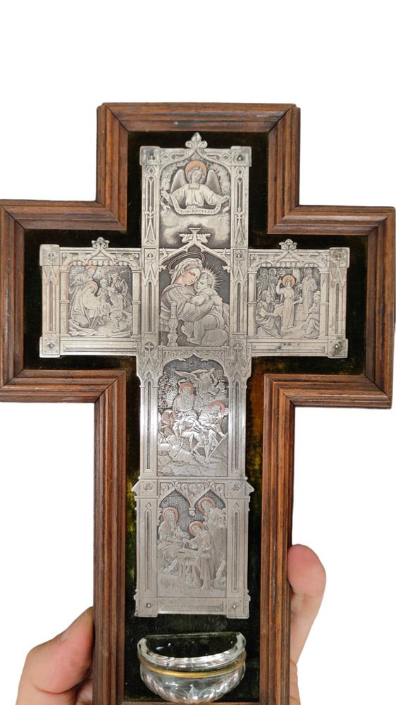 Italian Cross with Blessing Pot, 19th Century for sale at Pamono