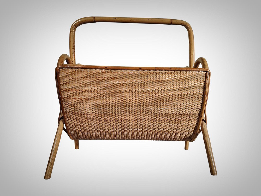 Bamboo Magazine Rack, 1950s for sale at Pamono