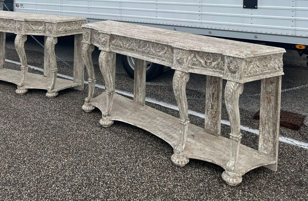 Italian Consoles in Pinewood, Early 20th Century, Set of 2 for sale at ...