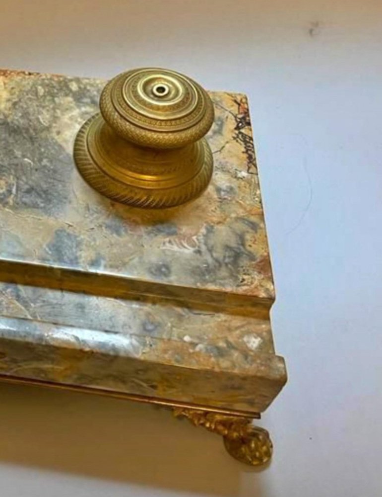 19th Century Napoleon III Lion Inkwell for sale at Pamono