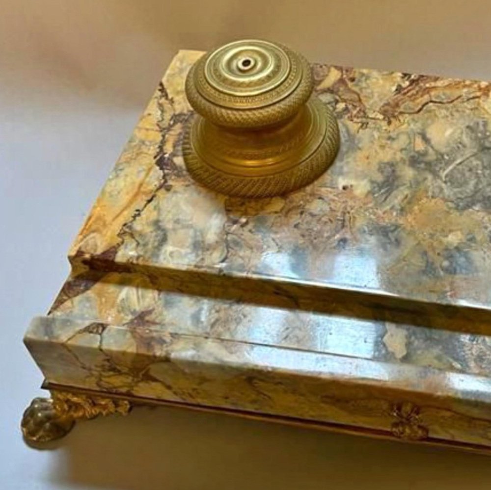 19th Century Napoleon III Lion Inkwell for sale at Pamono