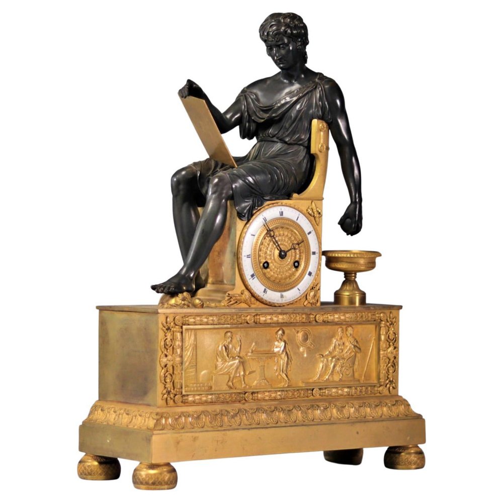 Empire Alexander the Great Clock in Bronze, 19th Century for sale at Pamono