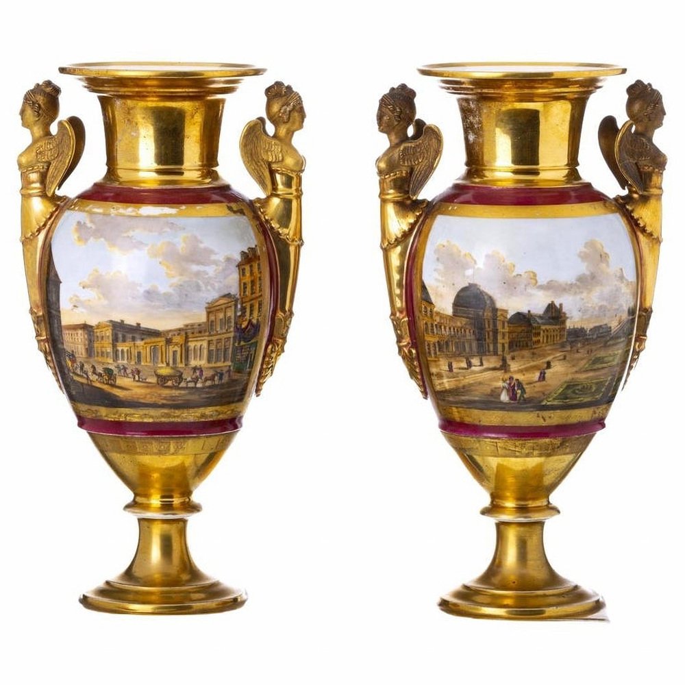 Antique Empire Vases, Set of 2 for sale at Pamono