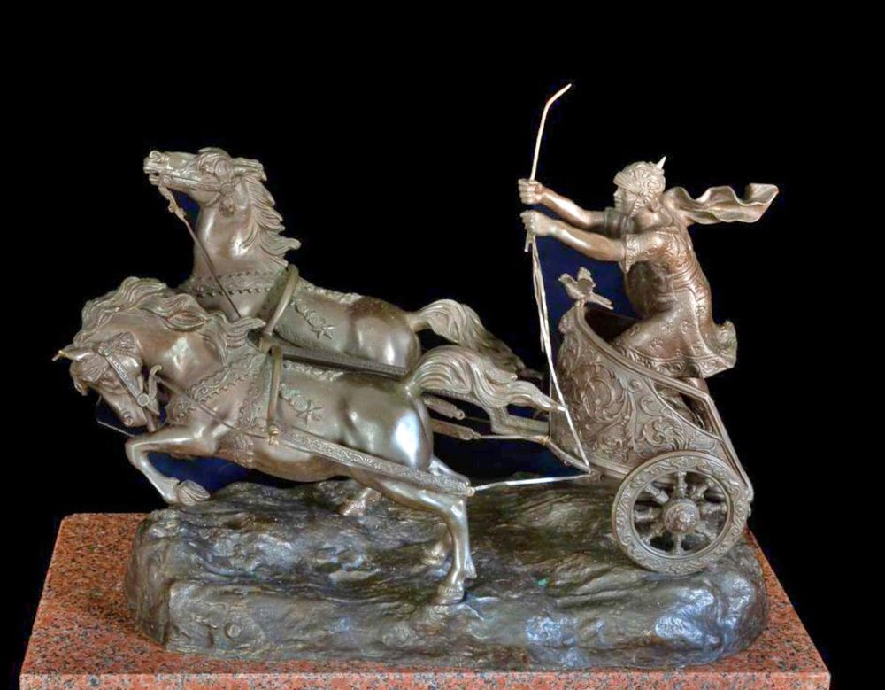 Artiste Italien, Char Romain, 19ème Siècle, Sculpture En Bronze en ...