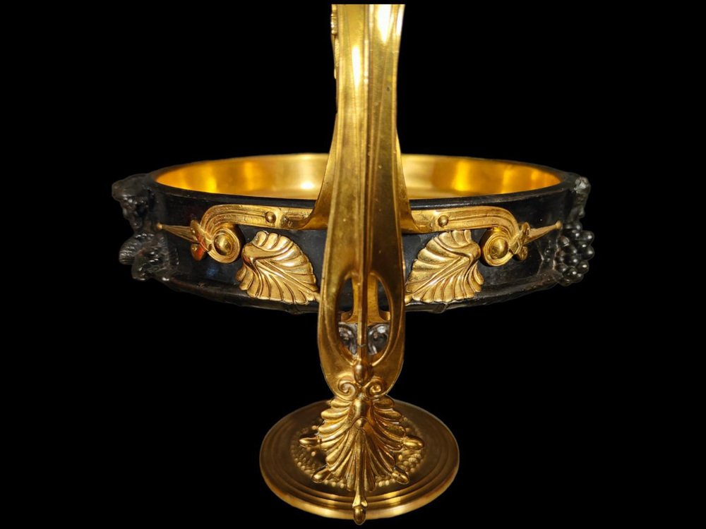 Art Nouveau Onyx Barbedienne Clock, 19th Century for sale at Pamono