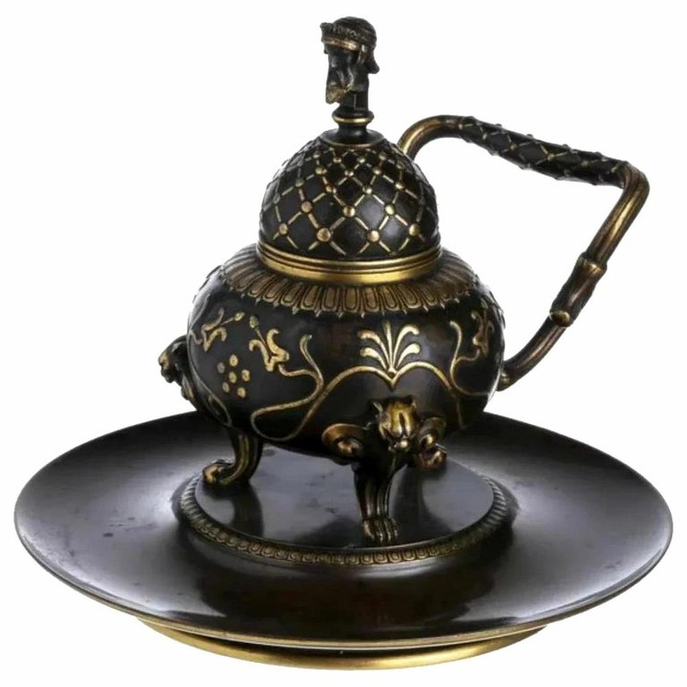 Gilt Bronze Inkwell by Ferdinand Barbedienne, 19th Century, Set of 2 ...