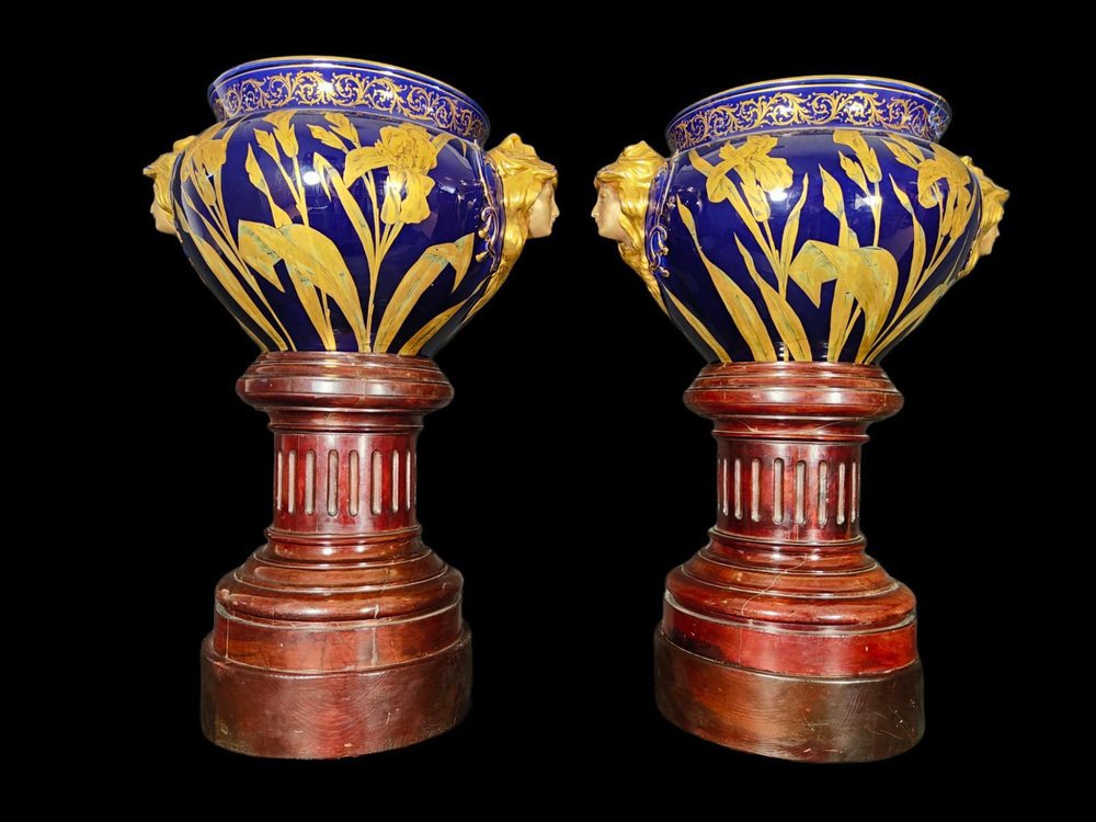 Art Nouveau Planters, 20th Century, Set of 2 for sale at Pamono