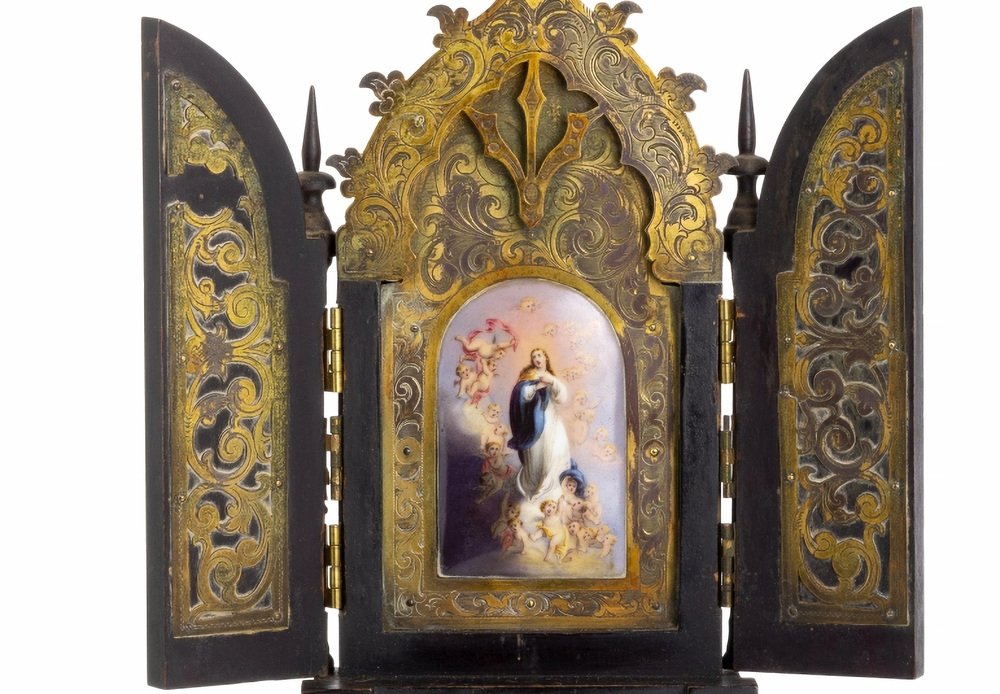 Italian Our Lady of the Assumption Triptych, 19th Century for sale at Pamono