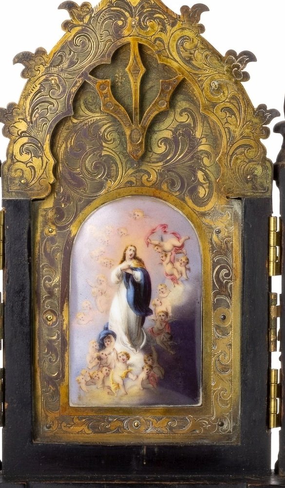 Italian Our Lady of the Assumption Triptych, 19th Century for sale at Pamono