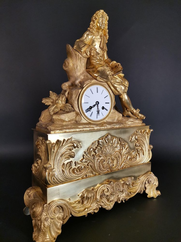 Large Gilded Bronze Clock with Louis XIV Figure, 18th Century for sale ...
