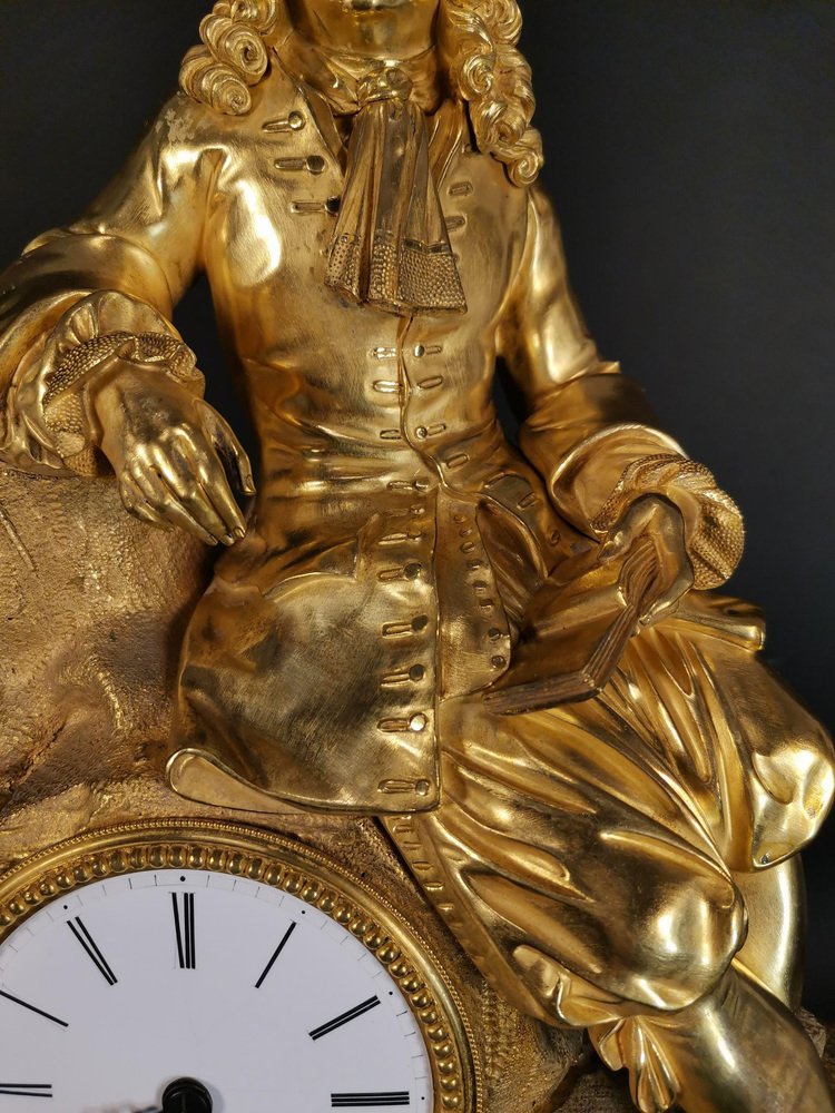 Large Gilded Bronze Clock with Louis XIV Figure, 18th Century for sale ...