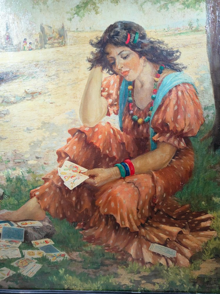 Young Fortune Teller, 1900, Oil on Canvas, Framed for sale at Pamono