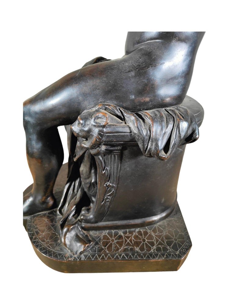 Italian Artist, Seated Youth, Patinated Copper, 1880 for sale at Pamono