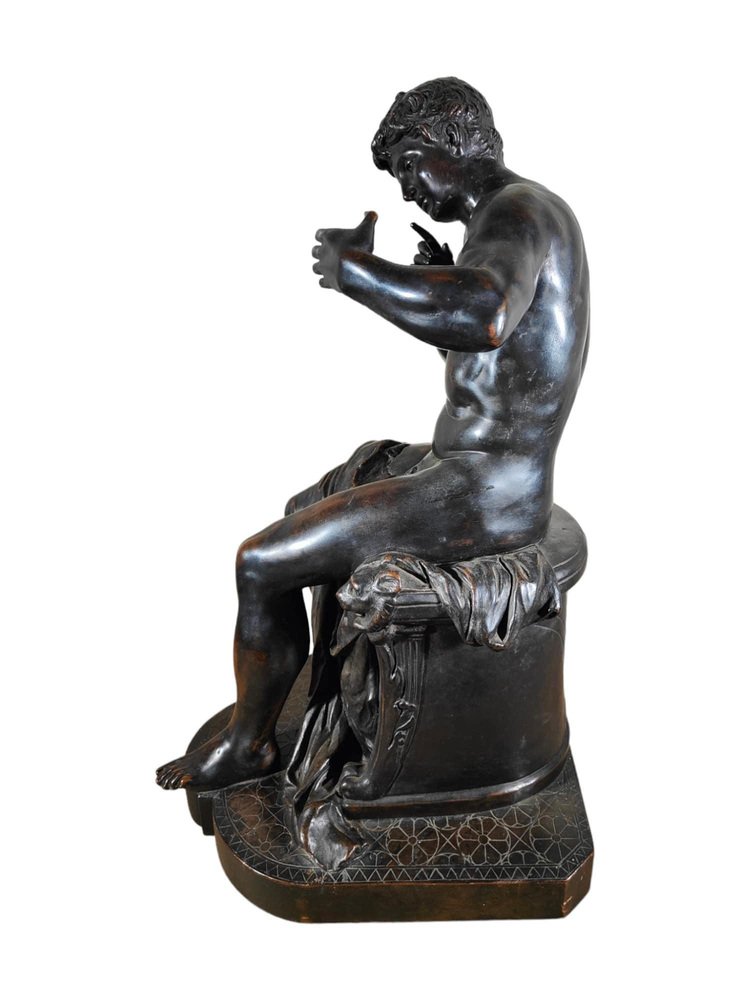 Italian Artist, Seated Youth, Patinated Copper, 1880 for sale at Pamono