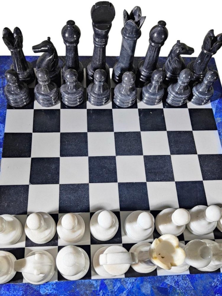 Italian Dragon-Shaped Chess Table in Lapis Lazuli and Marble, 1950s ...