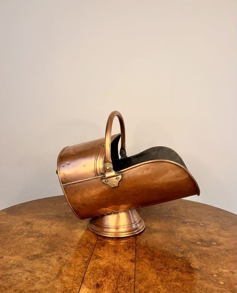 Antique Victorian Copper Coal Scuttle, 1880 for sale at Pamono