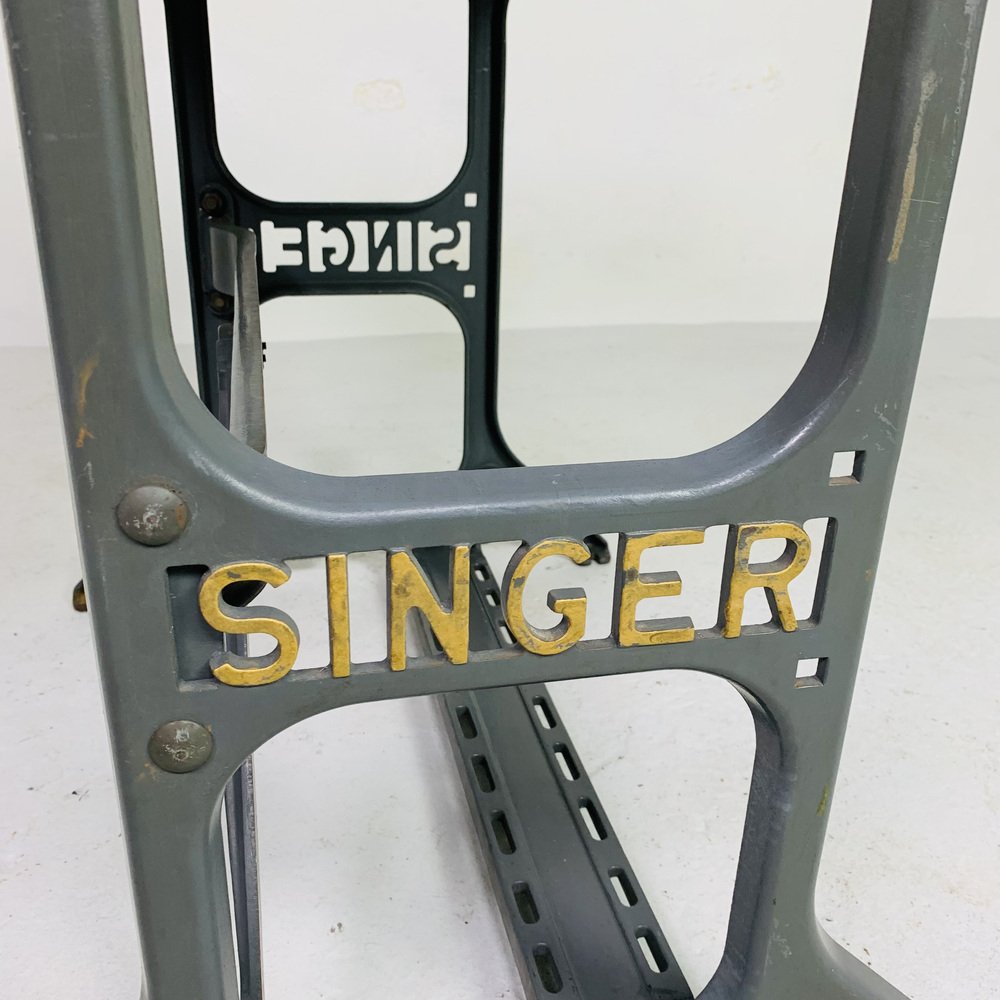 Garden Table with Marble Top on Singer Cast Iron Frame, 1950s for sale ...