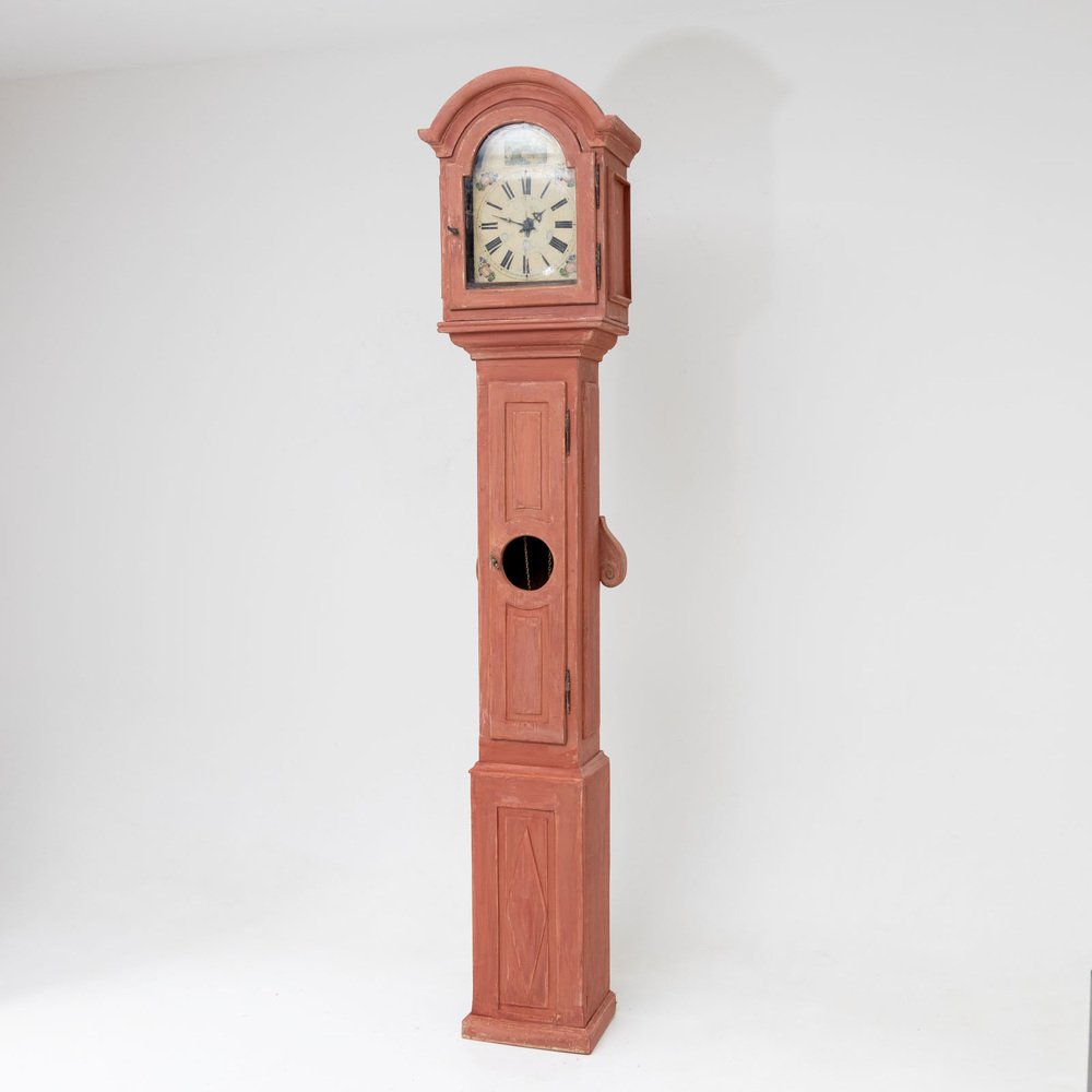 Brick-Red Grandfather Clock, 19th Century for sale at Pamono