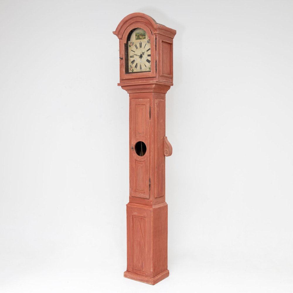 Brick-Red Grandfather Clock, 19th Century for sale at Pamono