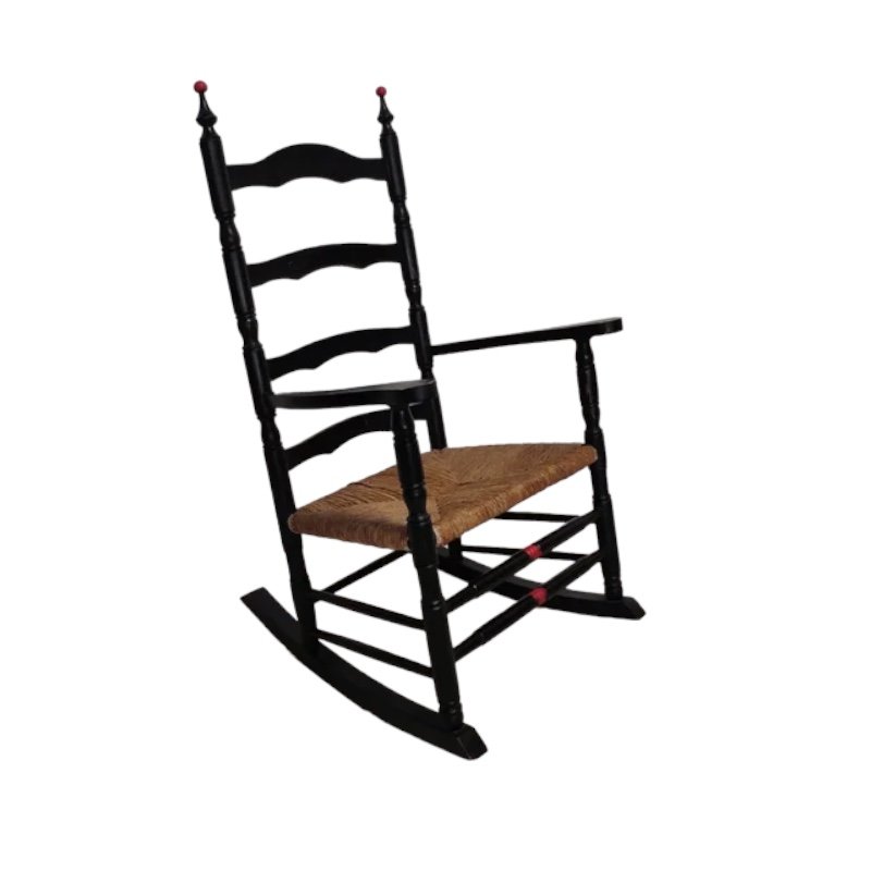 Antique English Oak Farm House Rocking Chair with Rope Seat, England ...