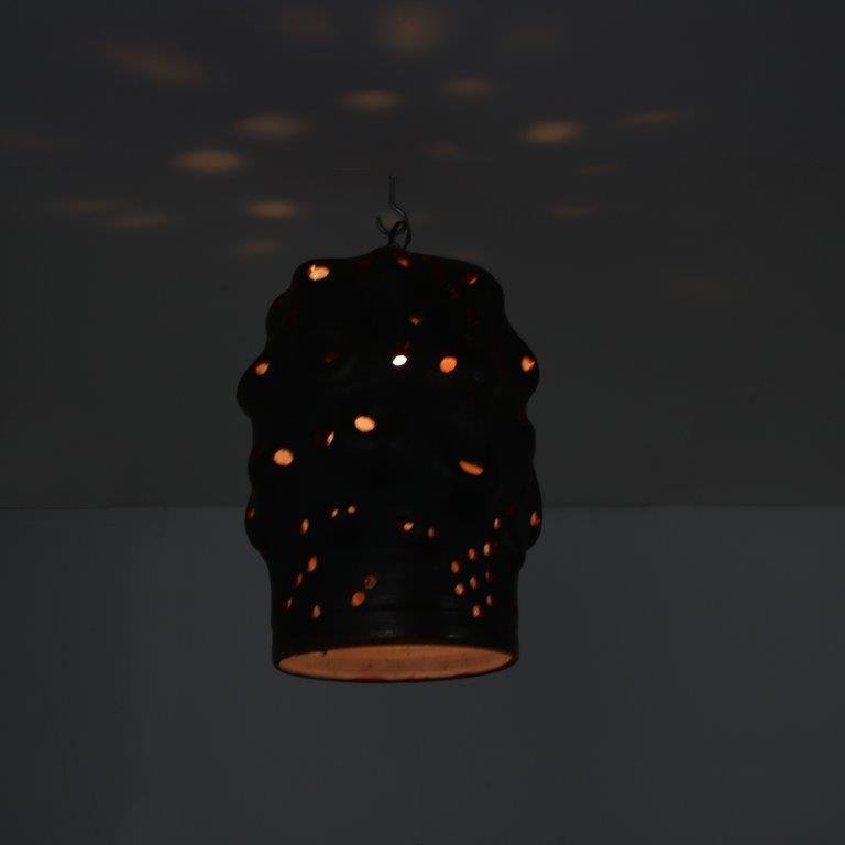 Free-Form Ceramic Pendant Lamp, Netherlands, 1960s for sale at Pamono