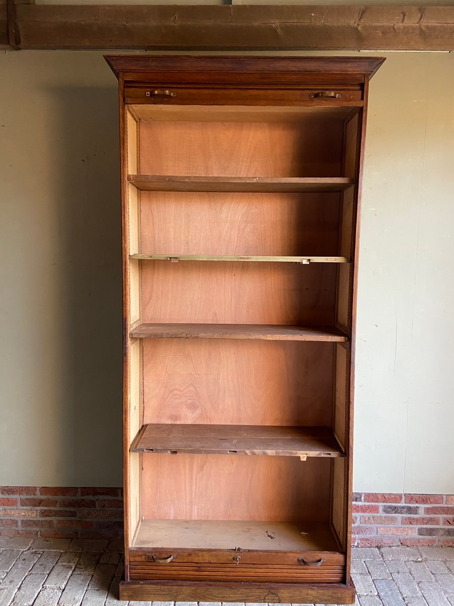 Large Antique Oak Roller Shell Cupboard for sale at Pamono
