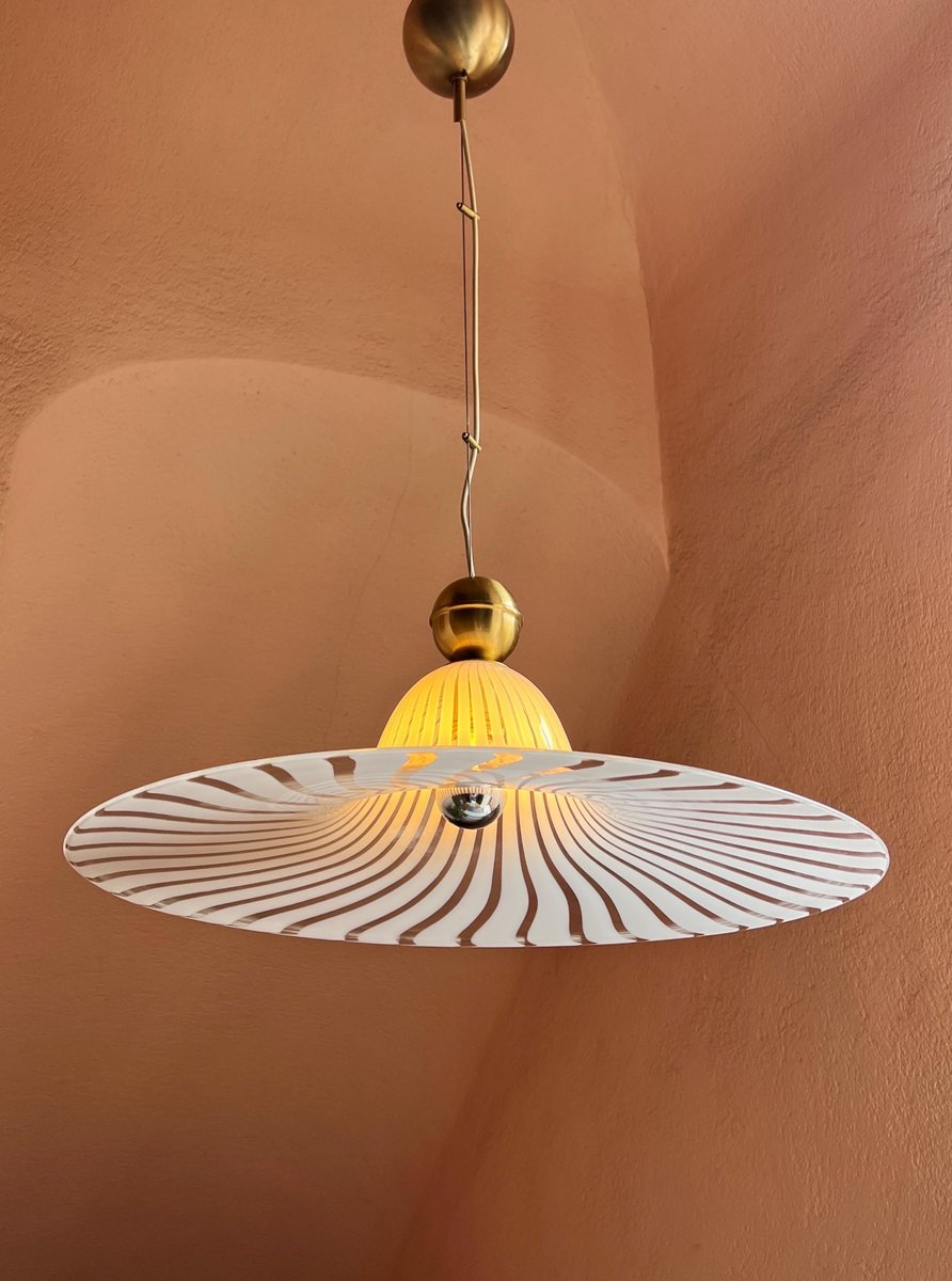 Mid-Century Modern Murano Glass Swirl Pendant Light, Italy, 1970s for ...