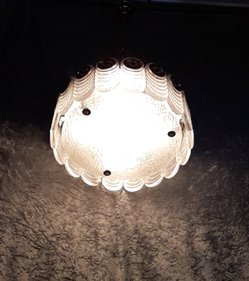 German Ceiling Light with Brass Frame and Glass Relief Panels from ...