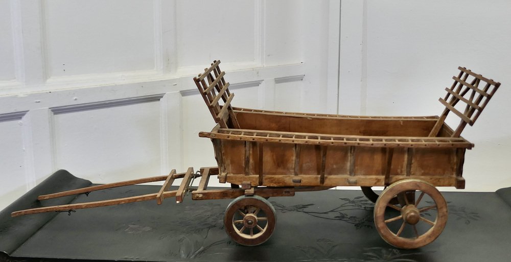 Model Wooden Hay Cart, 1930s for sale at Pamono