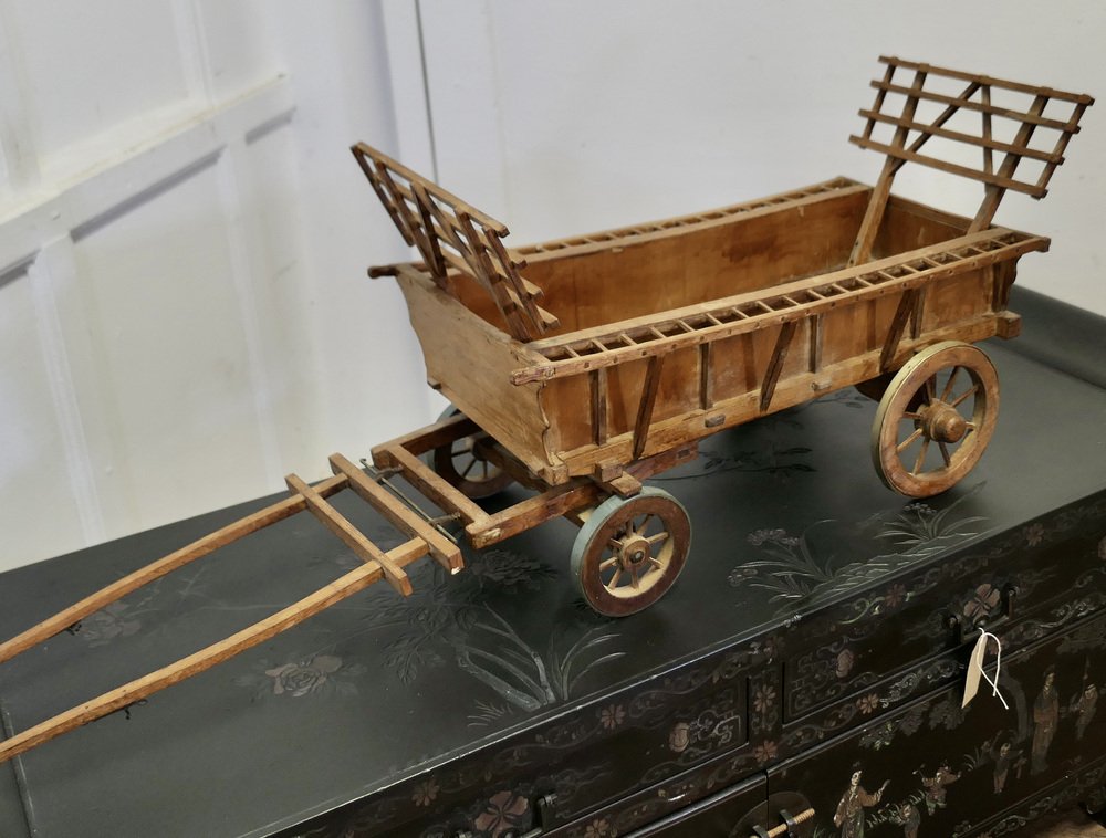 Model Wooden Hay Cart, 1930s for sale at Pamono