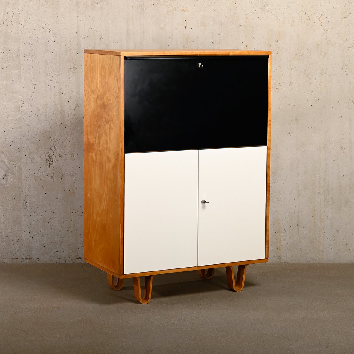Cb07 Secretary in Birch Black / White Plywood by Cees Braakman for ...