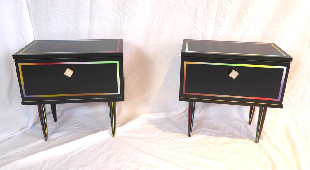 Small Colorful Nightstands, Set of 2 for sale at Pamono