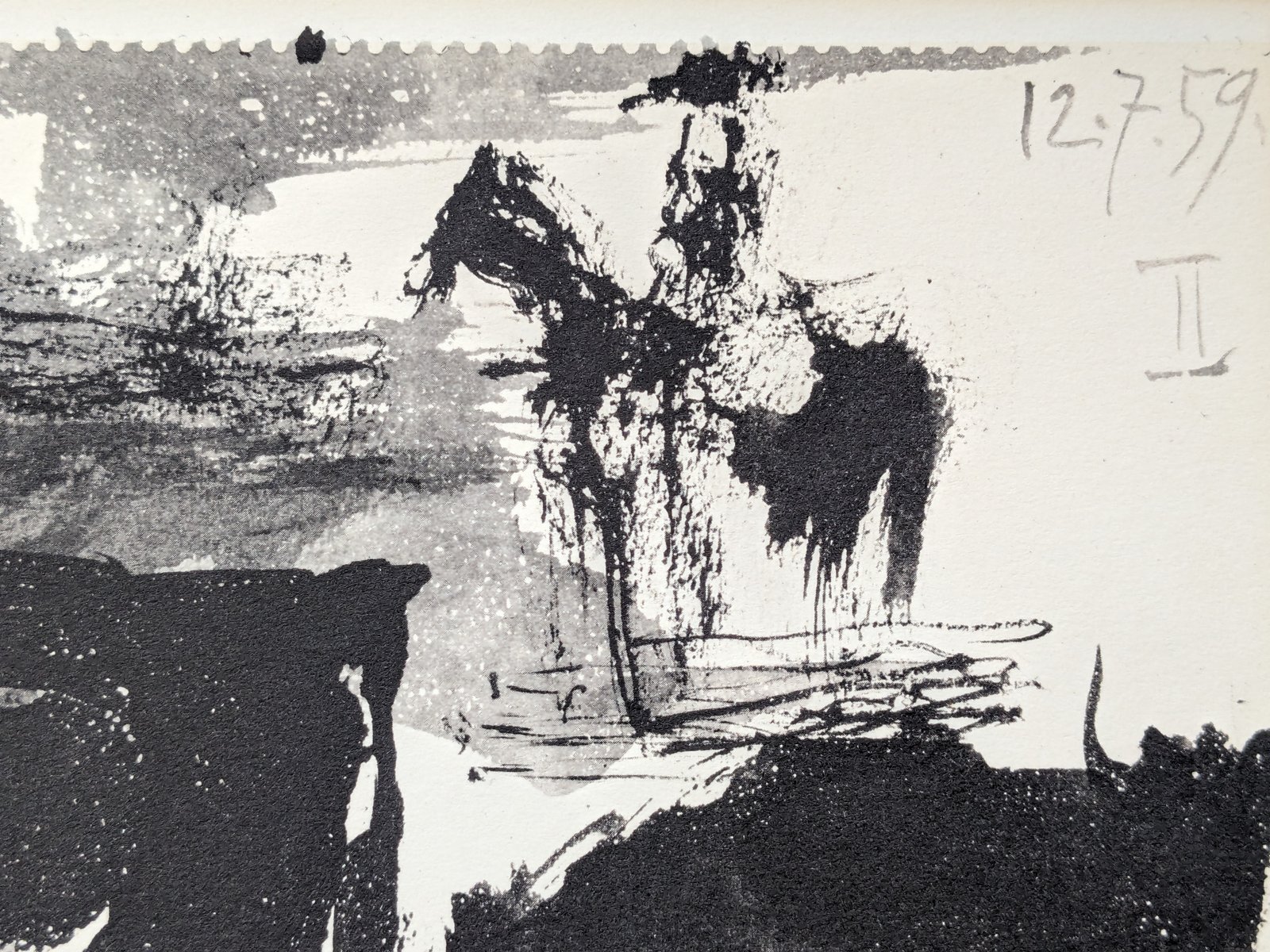 Pablo Picasso, Corrida Scene and Bull, Double-Sided Original Lithograph ...