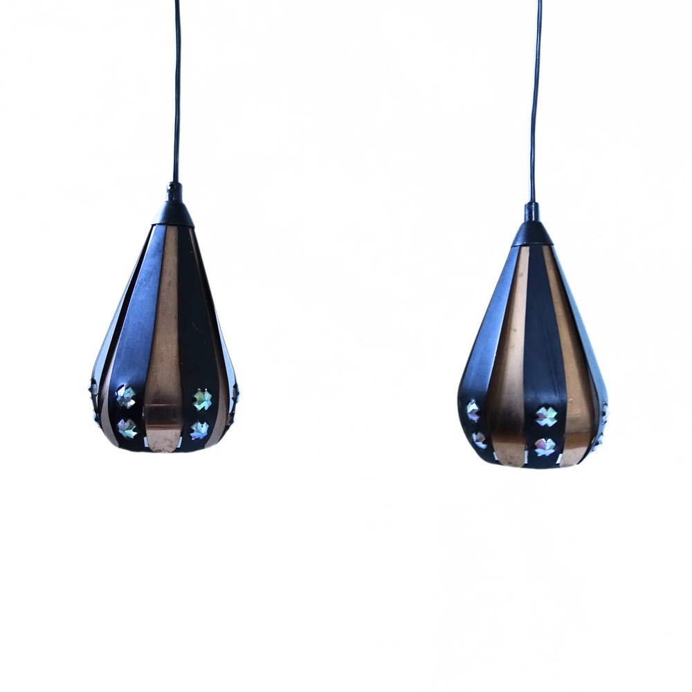 Droplet Pendant Lights in Copper by Werner Schou for Coronell ...