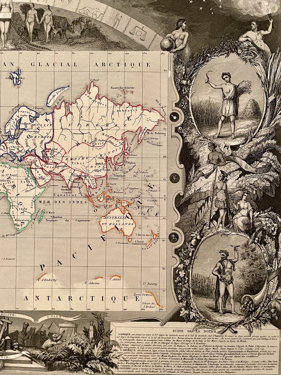 Planisphere World Map, 1849 for sale at Pamono